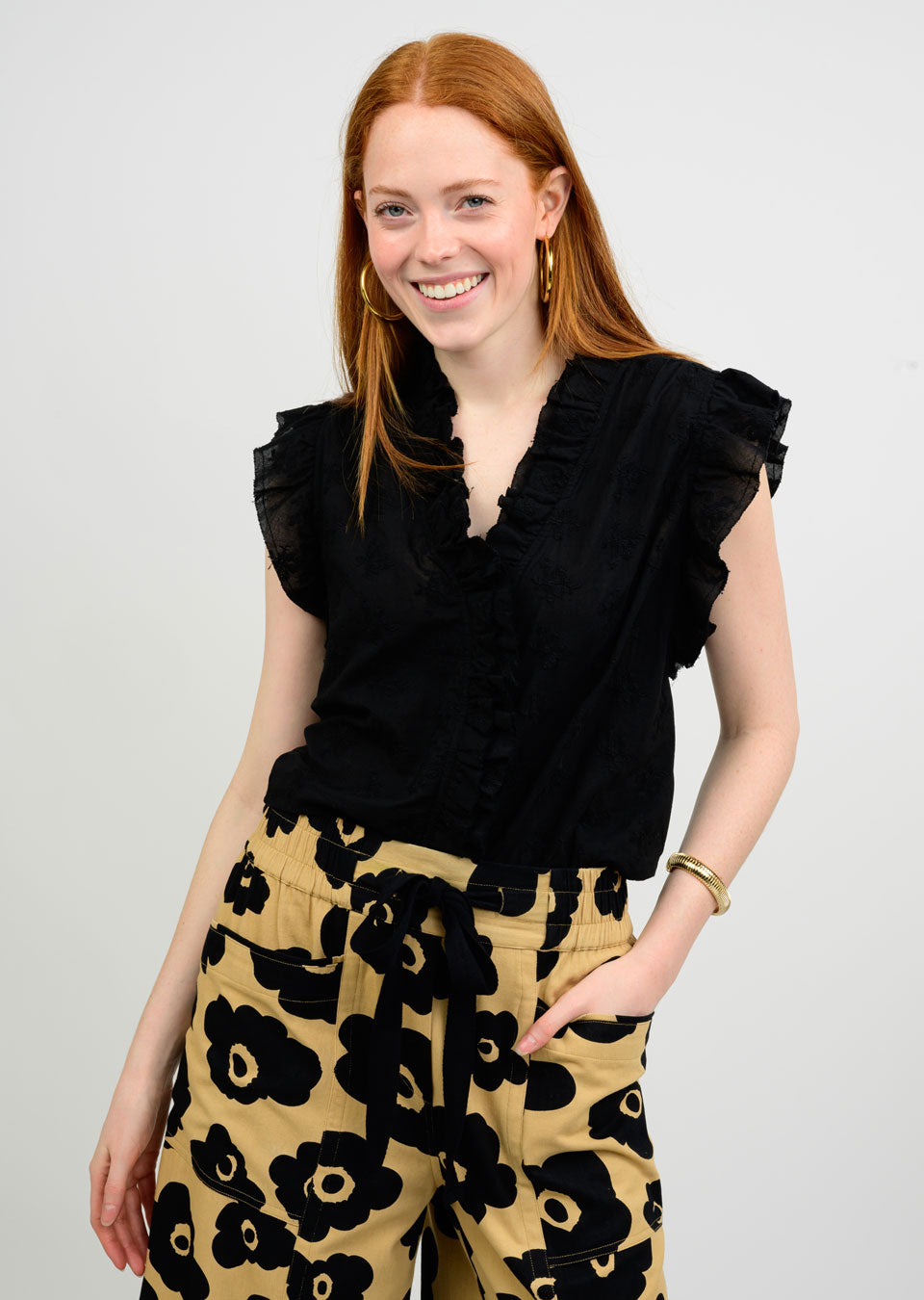 Black Eyelet Ruffle Top – Ivy Jane Brand